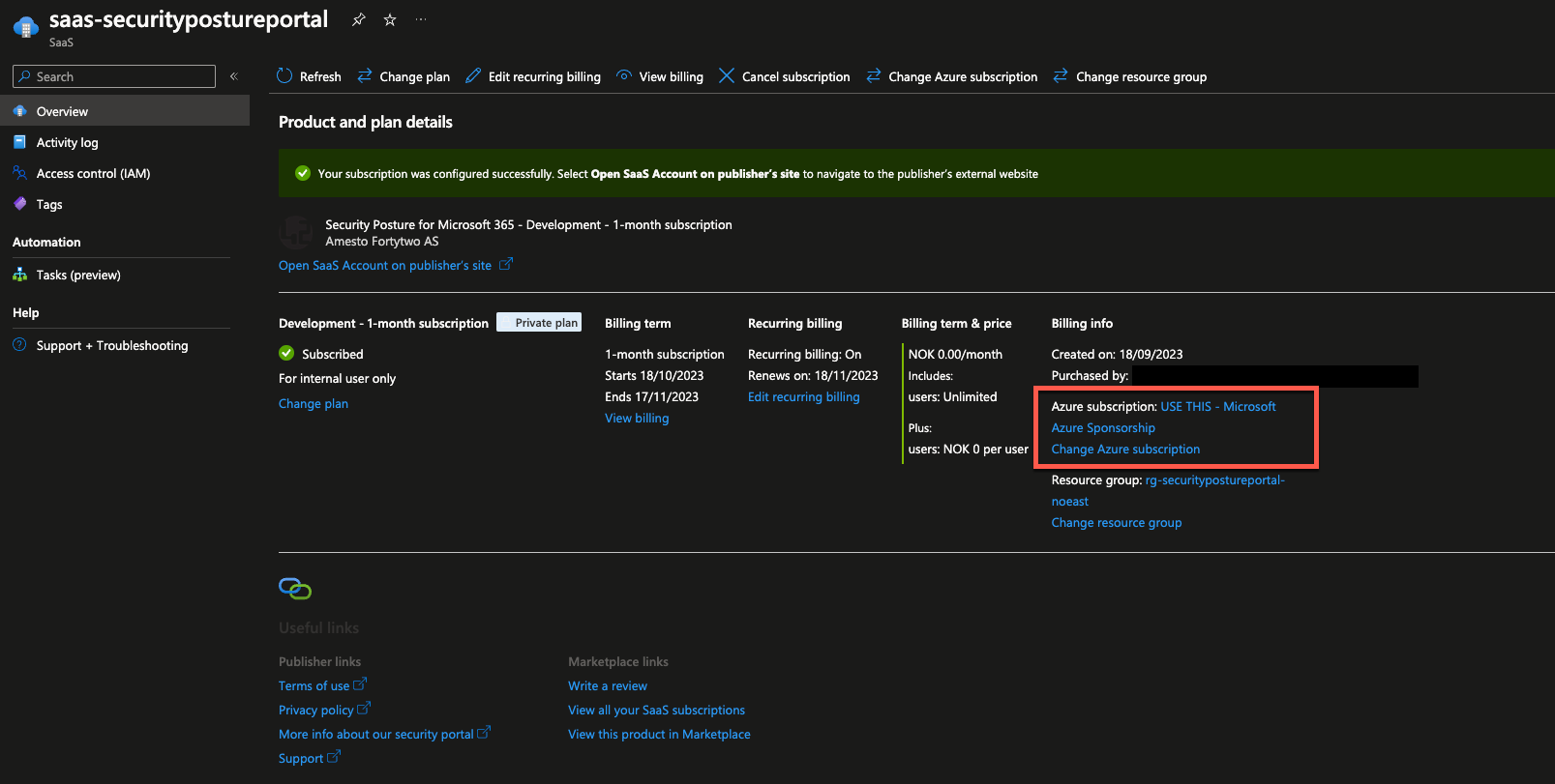Change the SaaS subscription - Documentation for Fortytwo